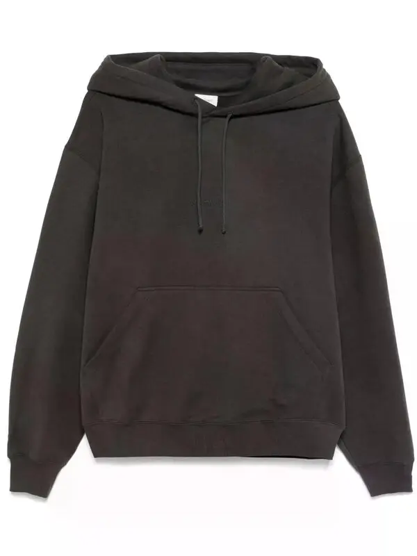 Saint Laurent Logo-embroidered Hoodie - Grey