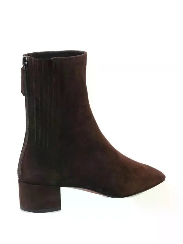 AQUAZZURA Saint Honore Suede Ankle Boots - Brown