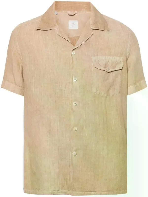 Eleventy Short-sleeve Linen Shirt - Neutrals