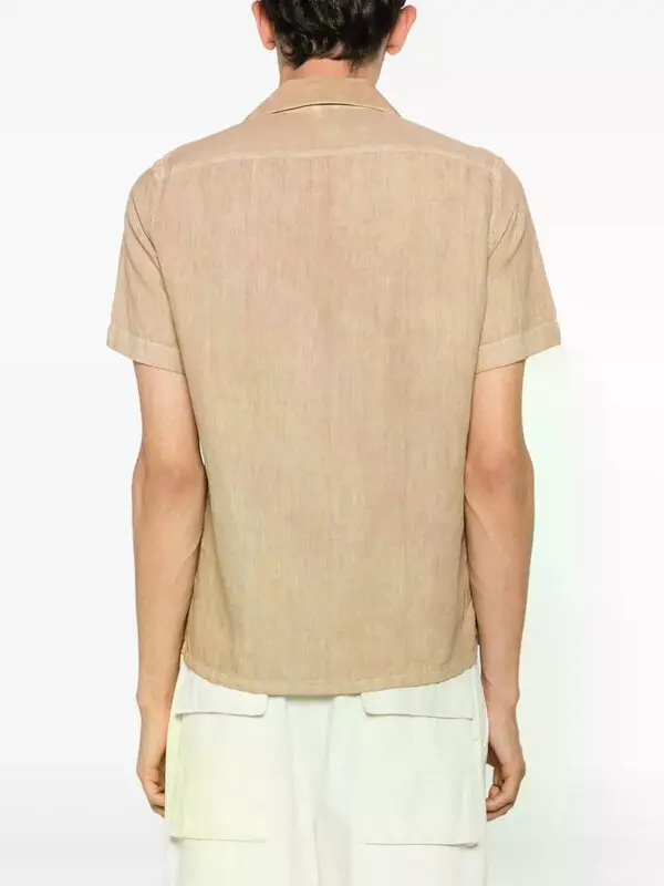 Eleventy Short-sleeve Linen Shirt - Neutrals