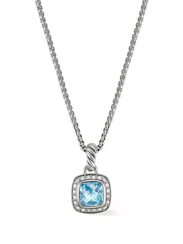 David Yurman Petite Albion Diamond And Topaz Necklace - Silver