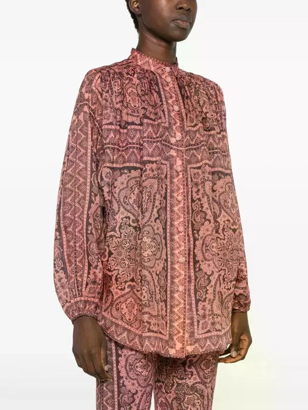 Zimmermann Ottie Paisley-print Ramie Shirt