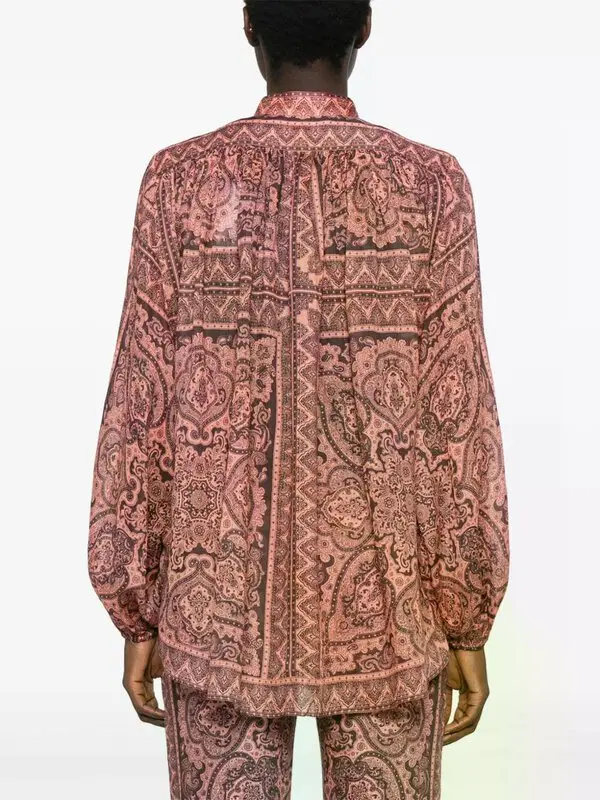 Zimmermann Ottie Paisley-print Ramie Shirt