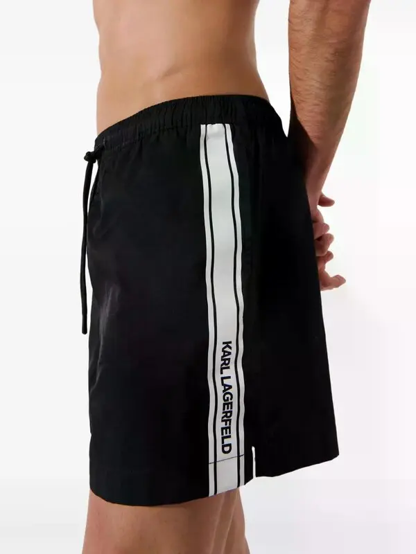 Karl Lagerfeld Elongated-logo Swim Shorts