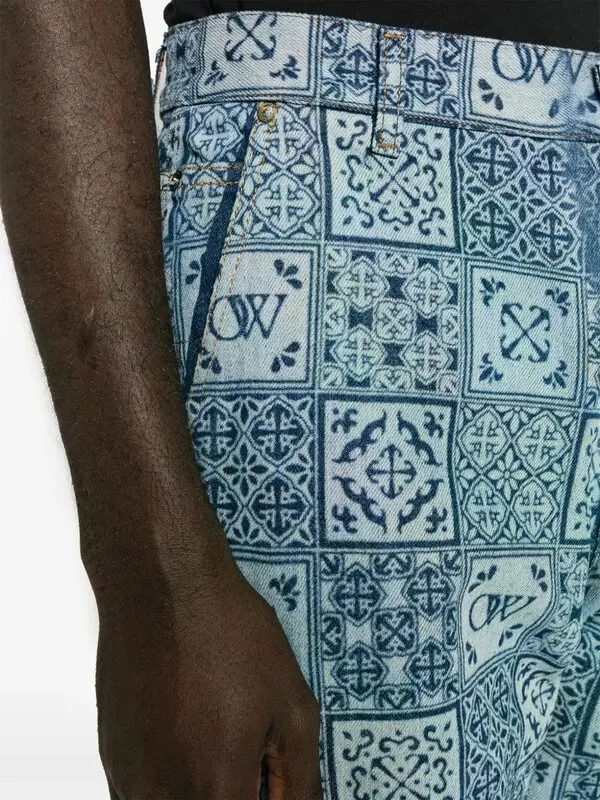 Off-White Logo-print Flared Carpenter Jeans