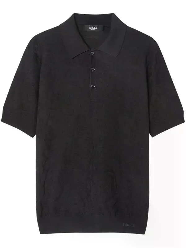 Versace Barocco Knitted Polo Shirt