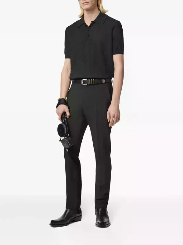 Versace Barocco Knitted Polo Shirt