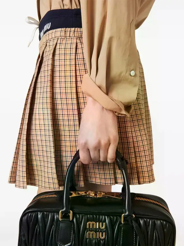 Miu Miu Logo-appliqué Poplin Shirt - Neutrals