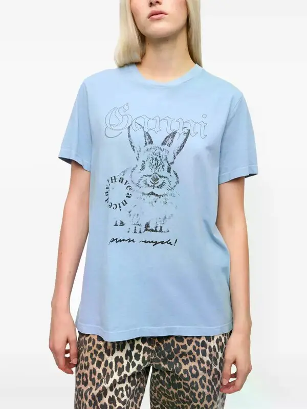 GANNI Bunny-print T-shirt