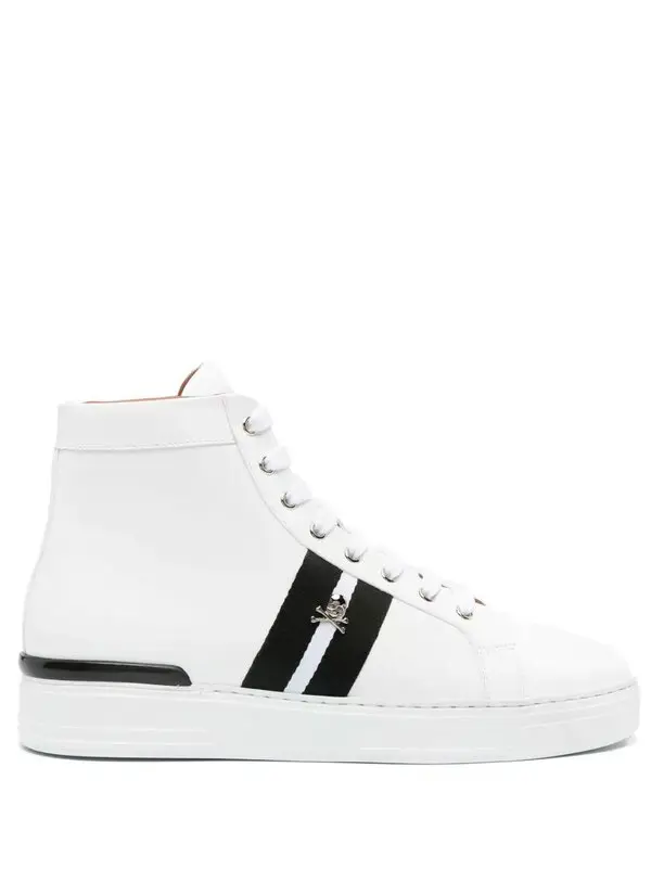 Philipp Plein Skull-charm Leather Sneakers
