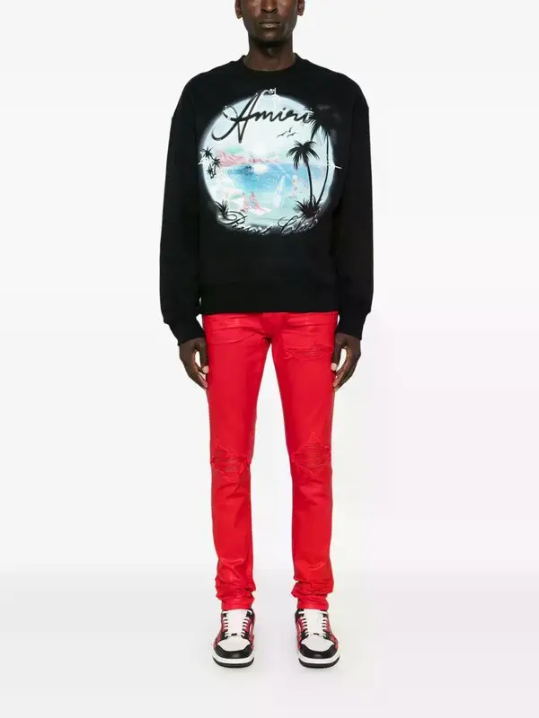 Amiri Waxed Mx1 Skinny Jeans
