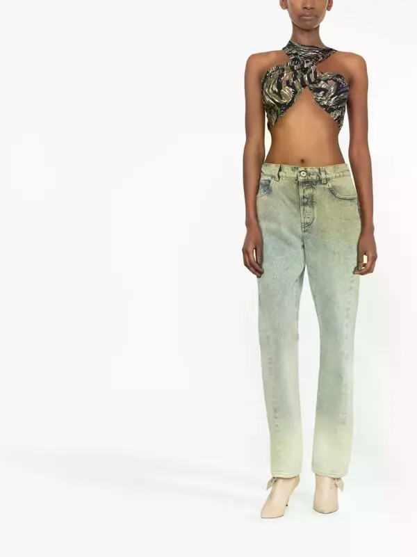 Off-White Washed Denim Straight-leg Jeans