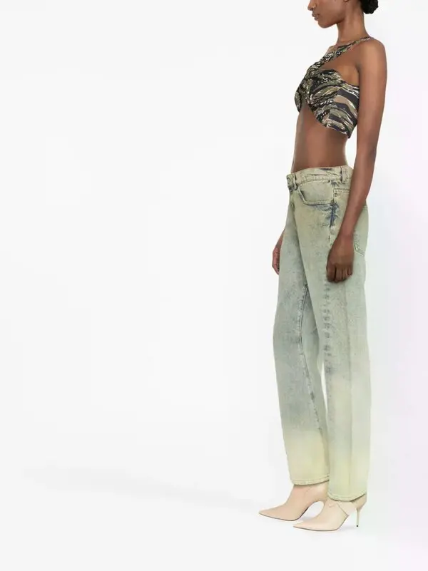 Off-White Washed Denim Straight-leg Jeans