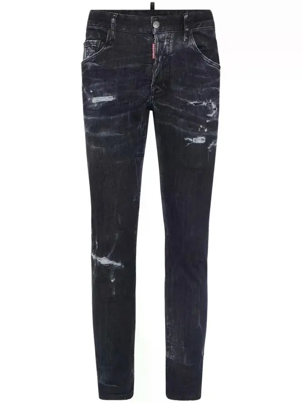 Dsquared2 Distressed Stretch-cotton Slim Jeans