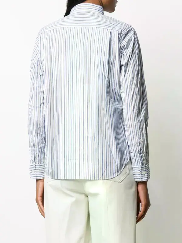 Play Comme Des Garcon Heart-patch Striped Shirt