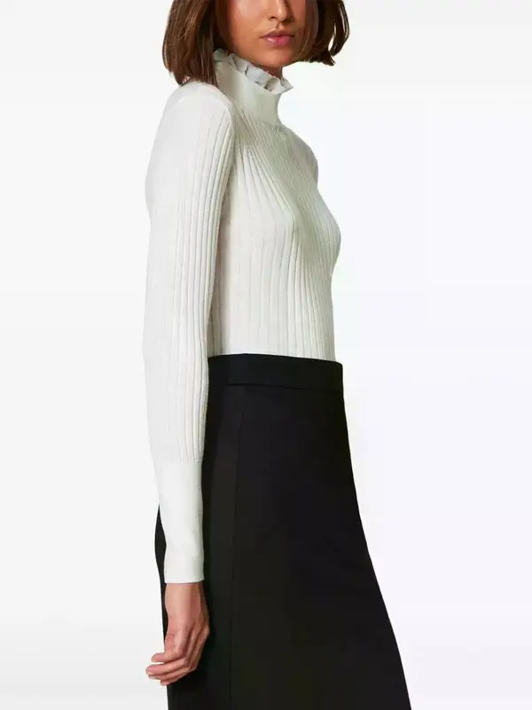 TWINSET Ruffle-detail Ribbed Jumper