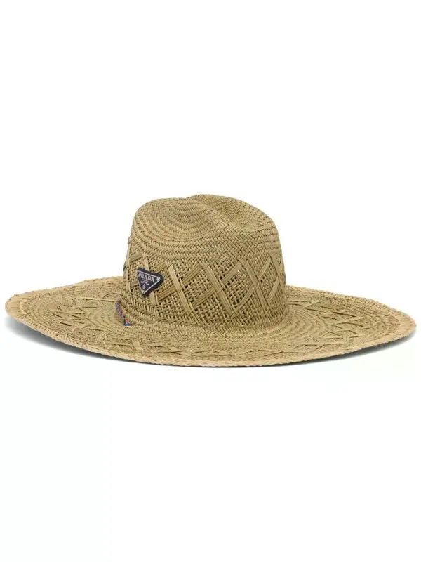 Prada Woven Straw Hat - Neutrals