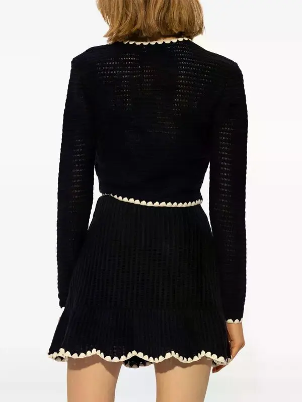 SELF-PORTRAIT Crochet-knit Cropped Cardigan