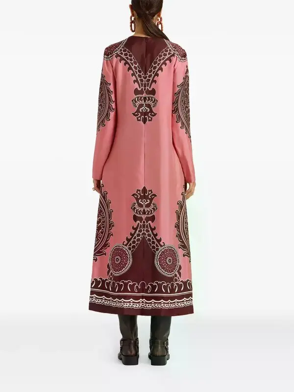 La DoubleJ Printed Flared Silk Dress