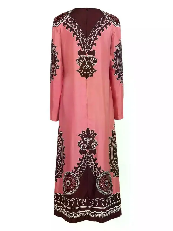 La DoubleJ Printed Flared Silk Dress