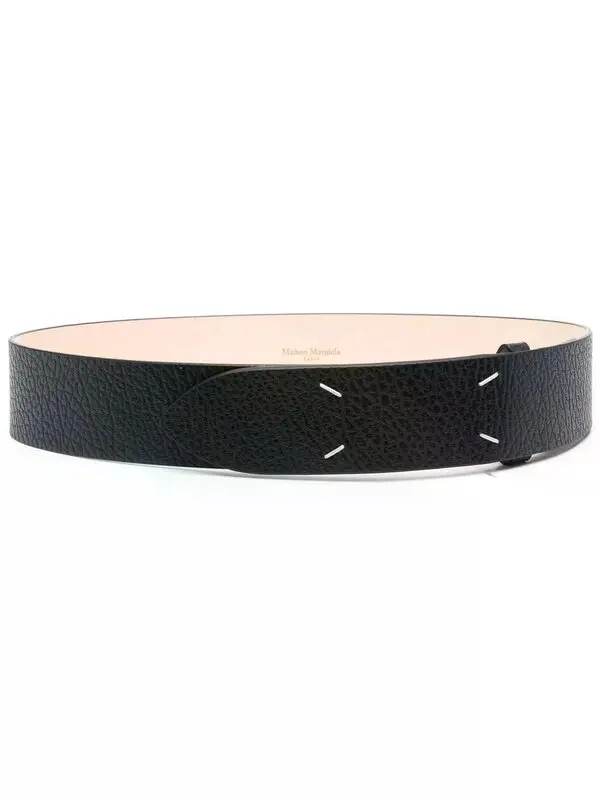 MAISON MARGIELA Grained Four-stitch Belt - Black