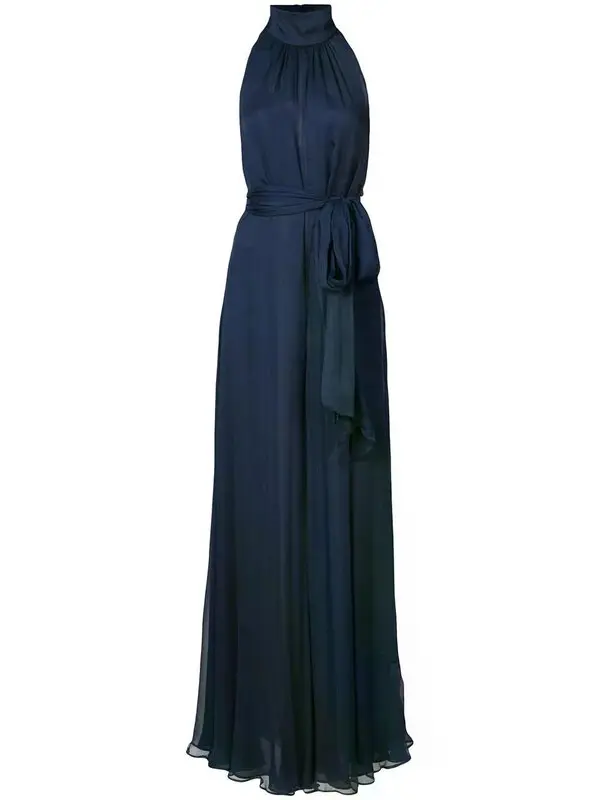 Voz Tie-waist Draped Jumpsuit - Blue