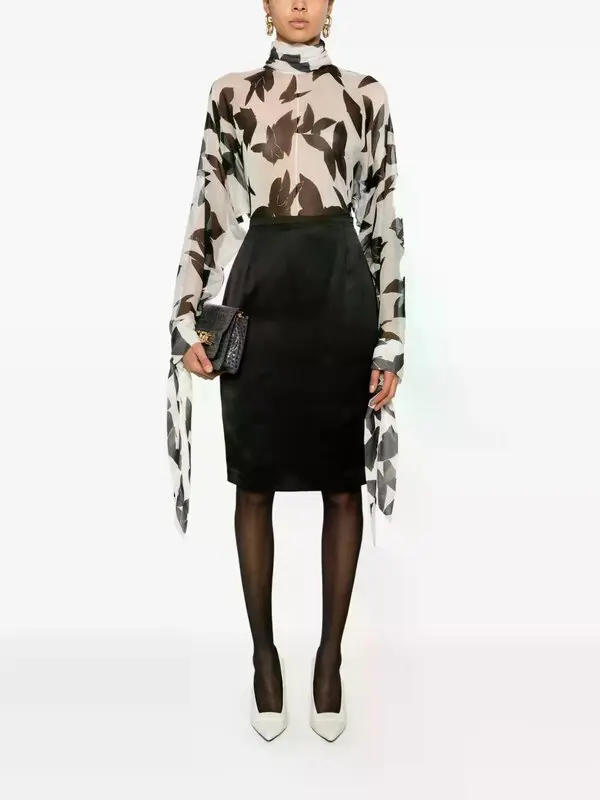 Saint Laurent Butterfly-print Silk Blouse