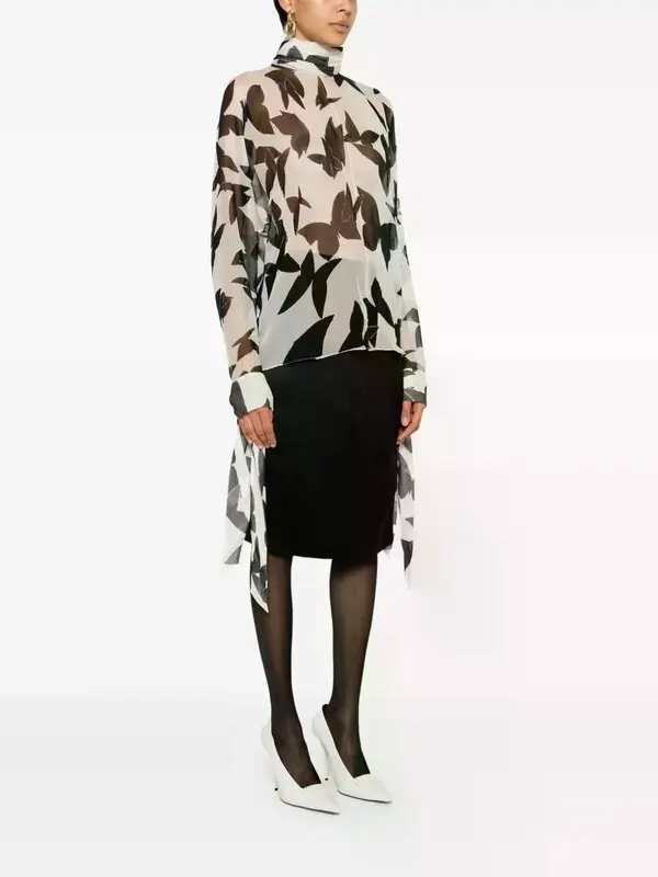 Saint Laurent Butterfly-print Silk Blouse