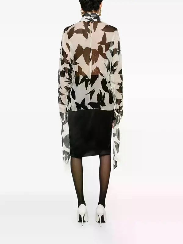 Saint Laurent Butterfly-print Silk Blouse