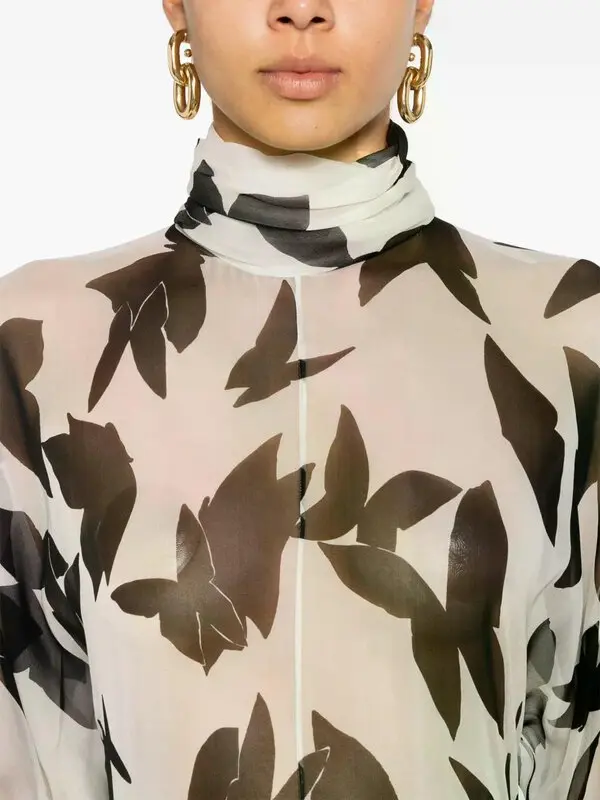 Saint Laurent Butterfly-print Silk Blouse