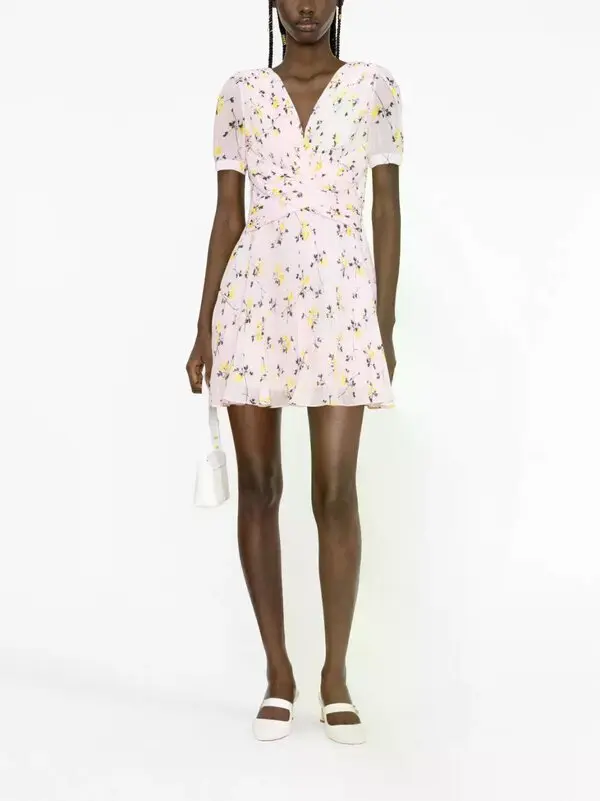 SELF-PORTRAIT Floral-print Pleated Minidress