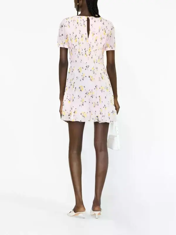SELF-PORTRAIT Floral-print Pleated Minidress