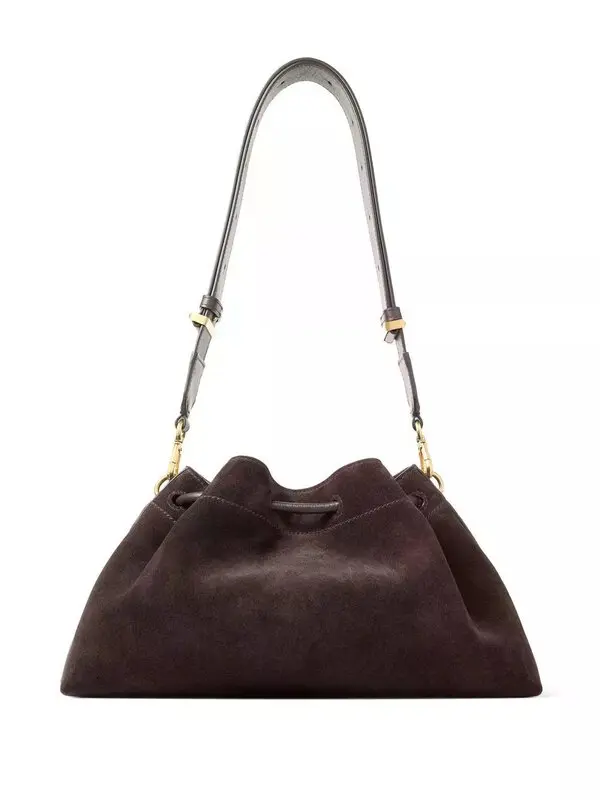 JIMMY CHOO Medium Cinch Suede Shoulder Bag - Brown