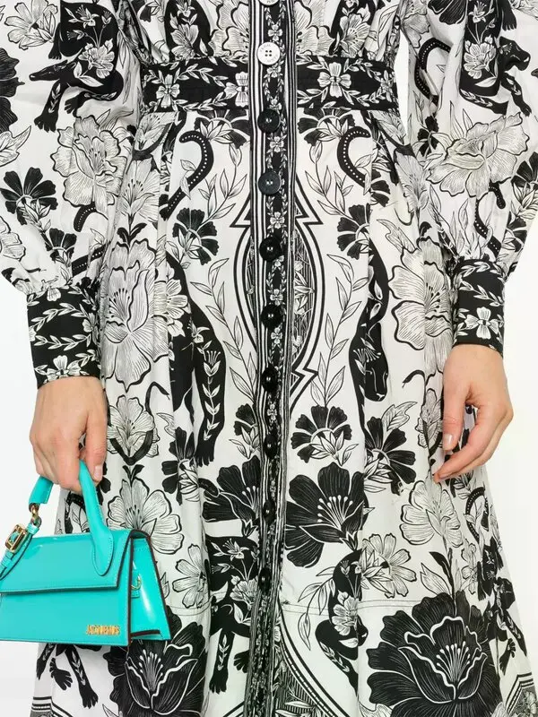 Farm Rio Flower Leopards Midi Dress