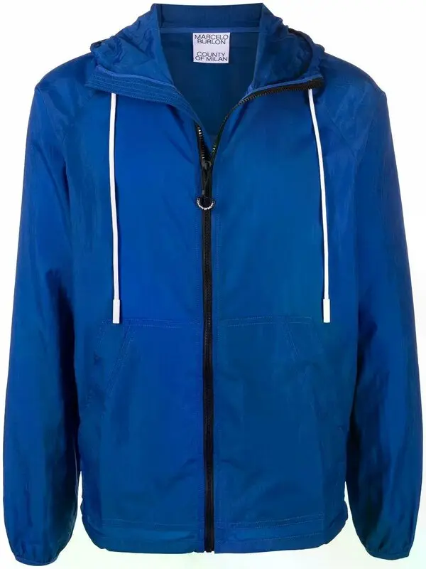 COUNTY OF MILAN Cross-motif Windbreaker - Blue