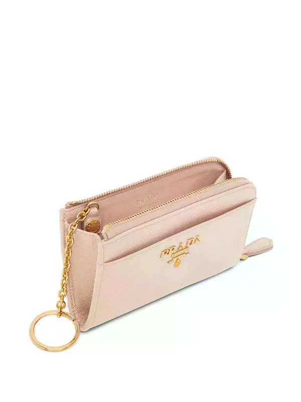 Prada Leather Keychain Wallet - Pink