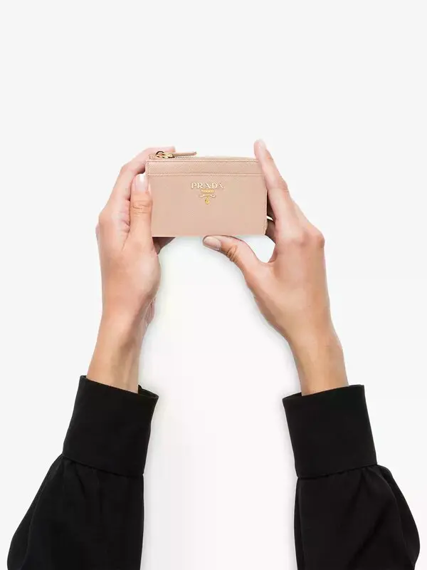 Prada Leather Keychain Wallet - Pink