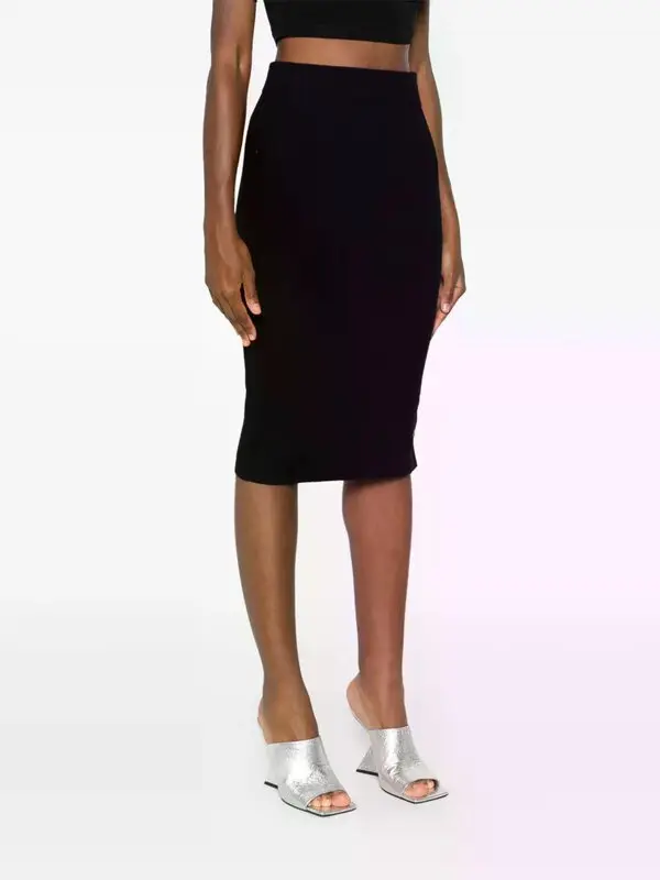 Pinko Ribbed-knit Midi Skirt