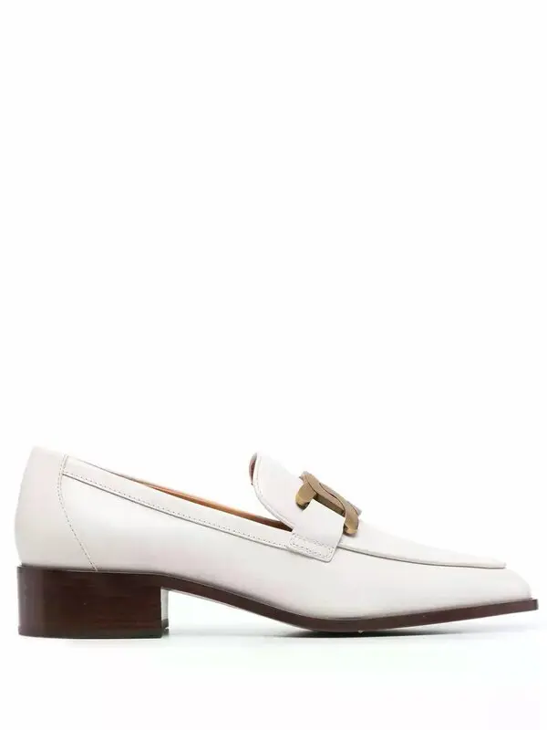 TOD'S Logo-plaque Leather Loafers