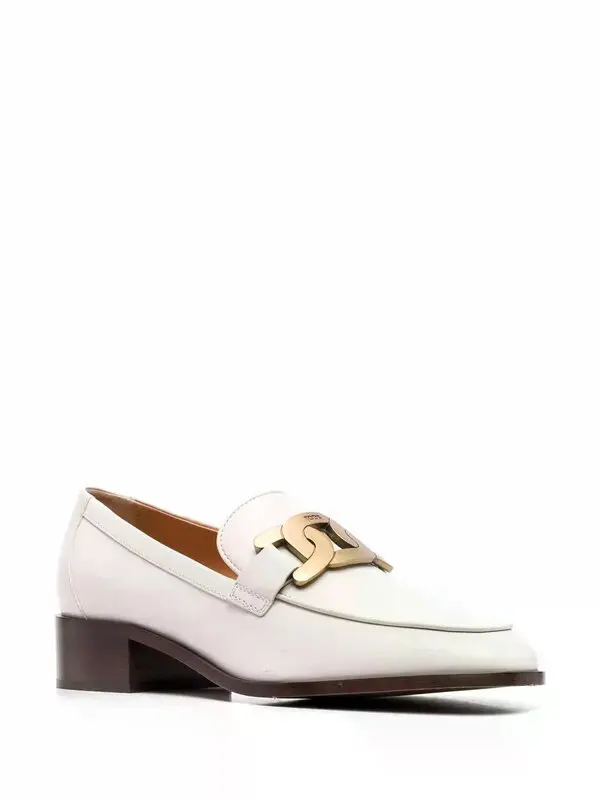 TOD'S Logo-plaque Leather Loafers