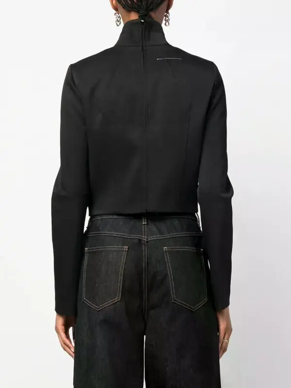 MAISON MARGIELA Cropped High-neck Blouse