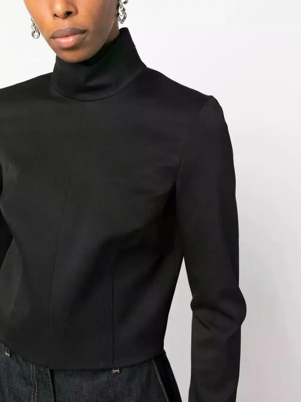 MAISON MARGIELA Cropped High-neck Blouse