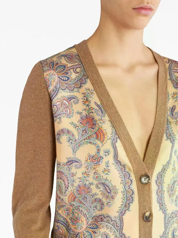 Etro Floral-print Panelled Cardigan