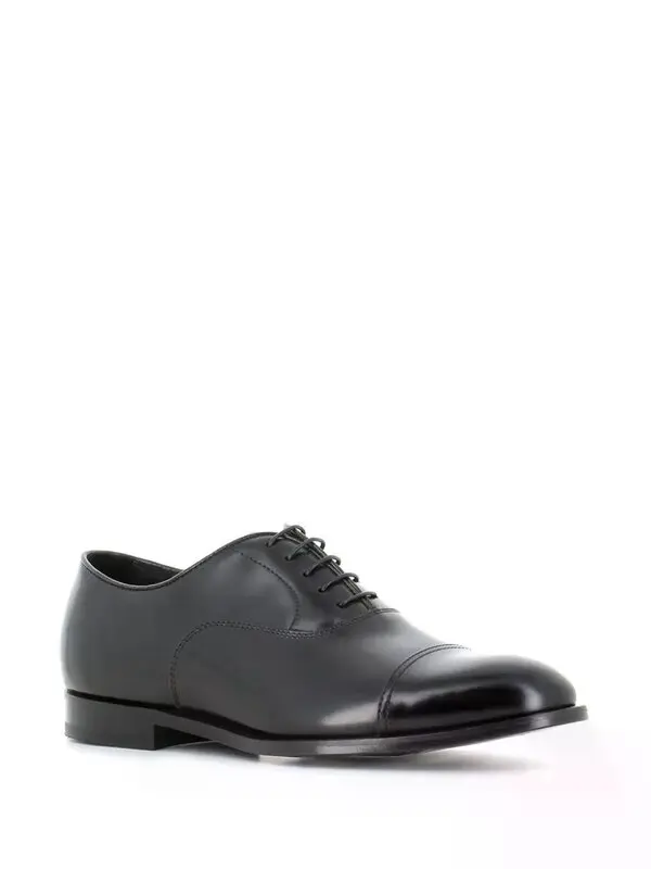 DOUCAL'S Leather Oxford Shoes - Black