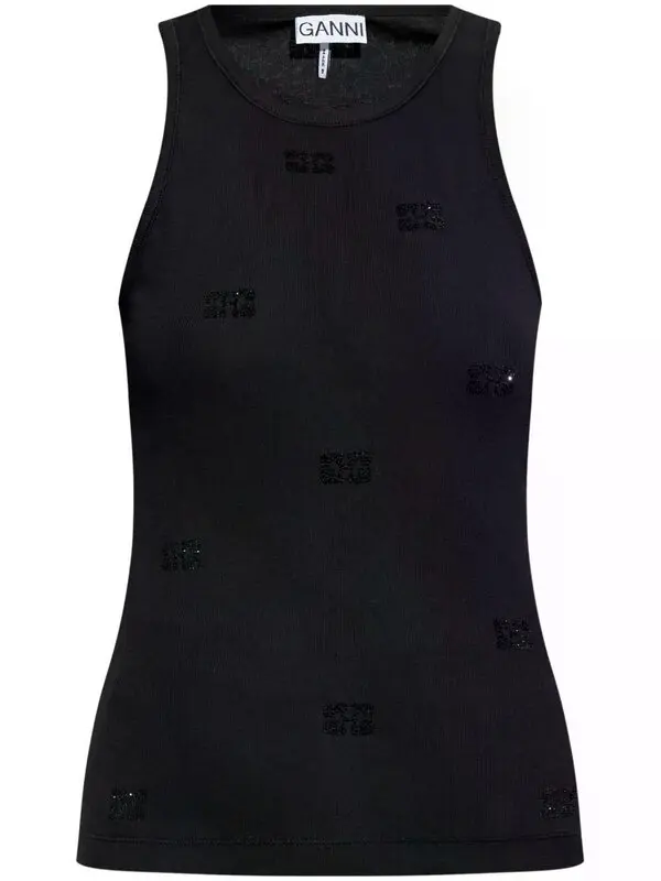 GANNI Rhinestone-embellished Tank Top