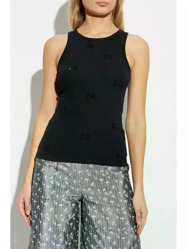 GANNI Rhinestone-embellished Tank Top