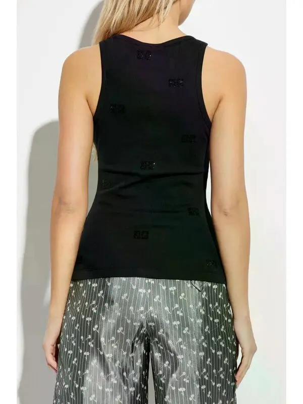 GANNI Rhinestone-embellished Tank Top