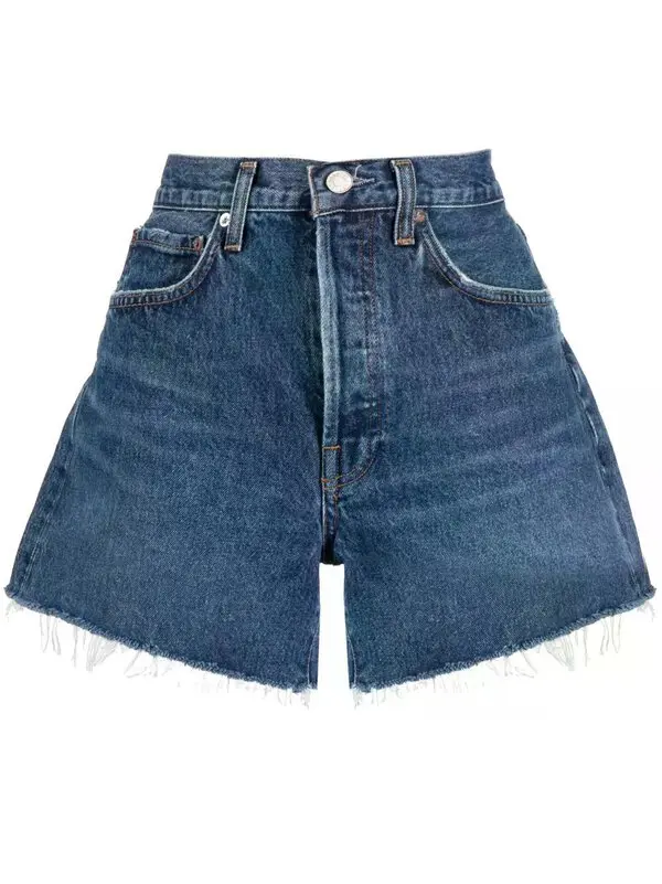 AGOLDE Parker Raw-cut Denim Shorts