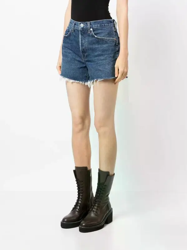 AGOLDE Parker Raw-cut Denim Shorts