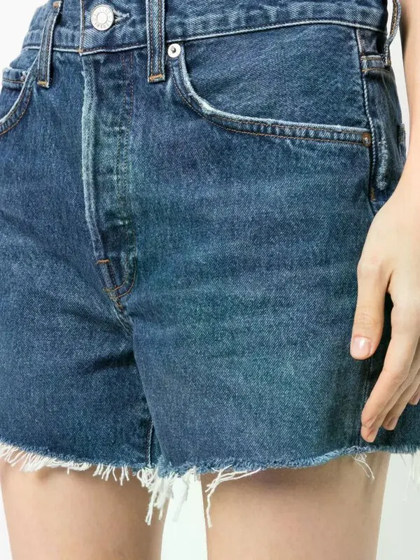 AGOLDE Parker Raw-cut Denim Shorts